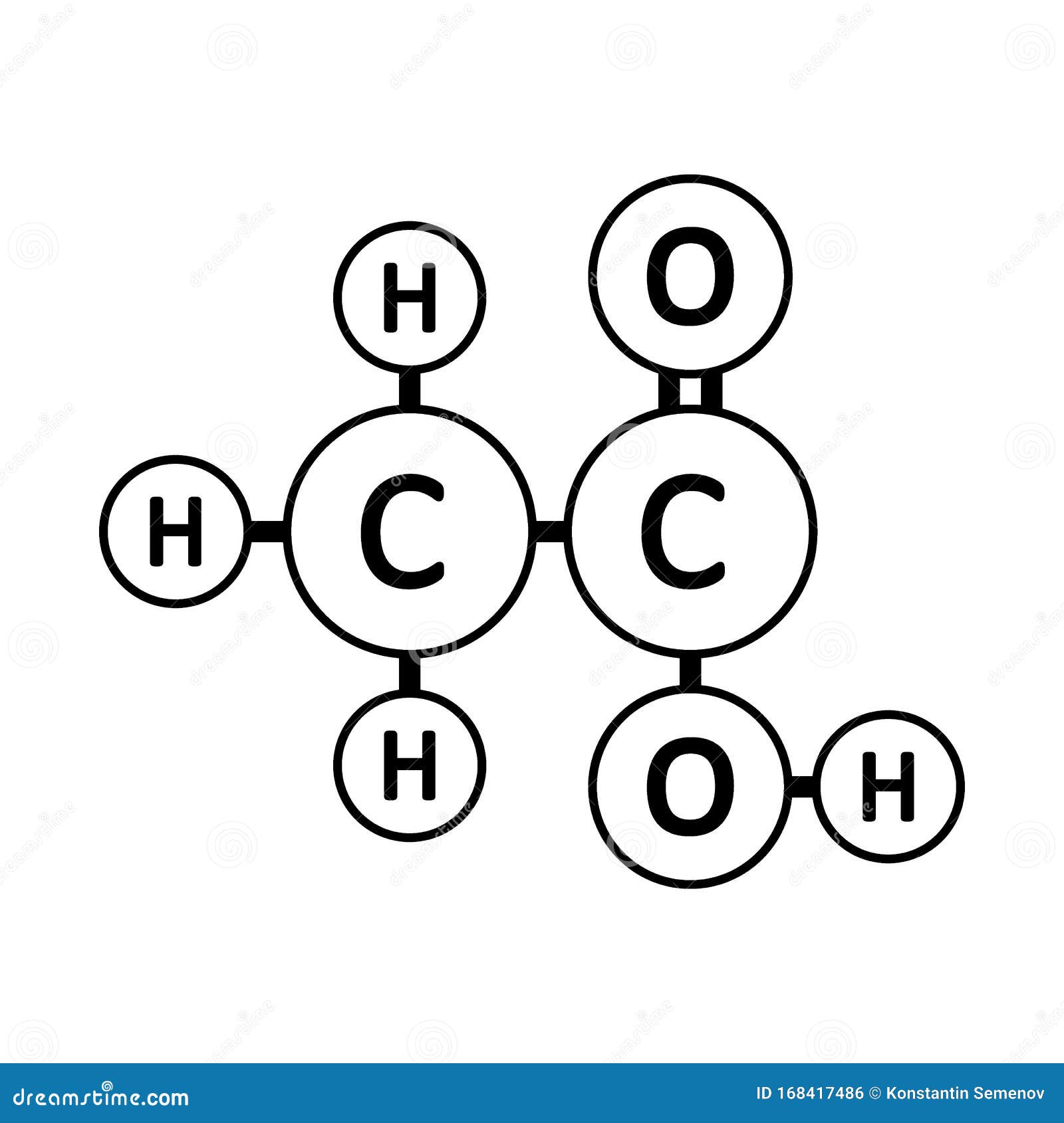 Acetic acid molecule icon stock illustration. Illustration of symbol ...