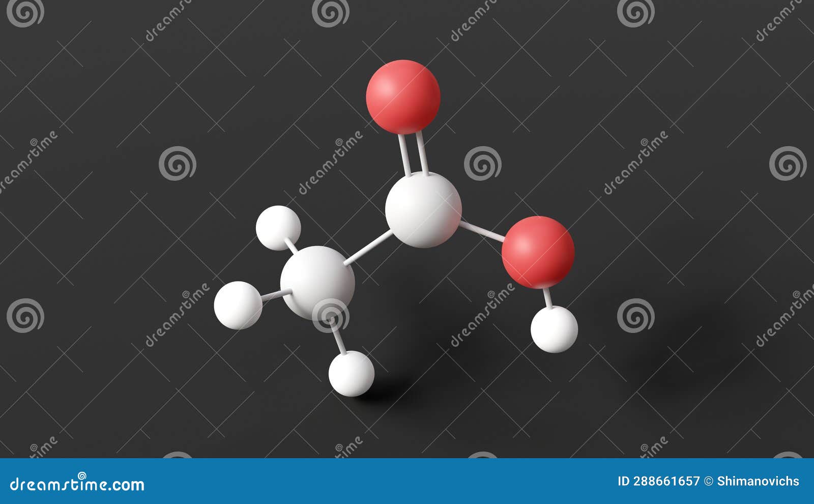 Acetic Acid Molecule, Molecular Structure, Food Additive E260, Ball and ...