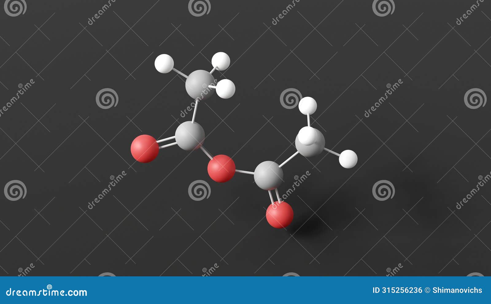 Acetic Anhydride Molecular Structure Ethanoic Anhydride Ball And Stick 3d Model Structural