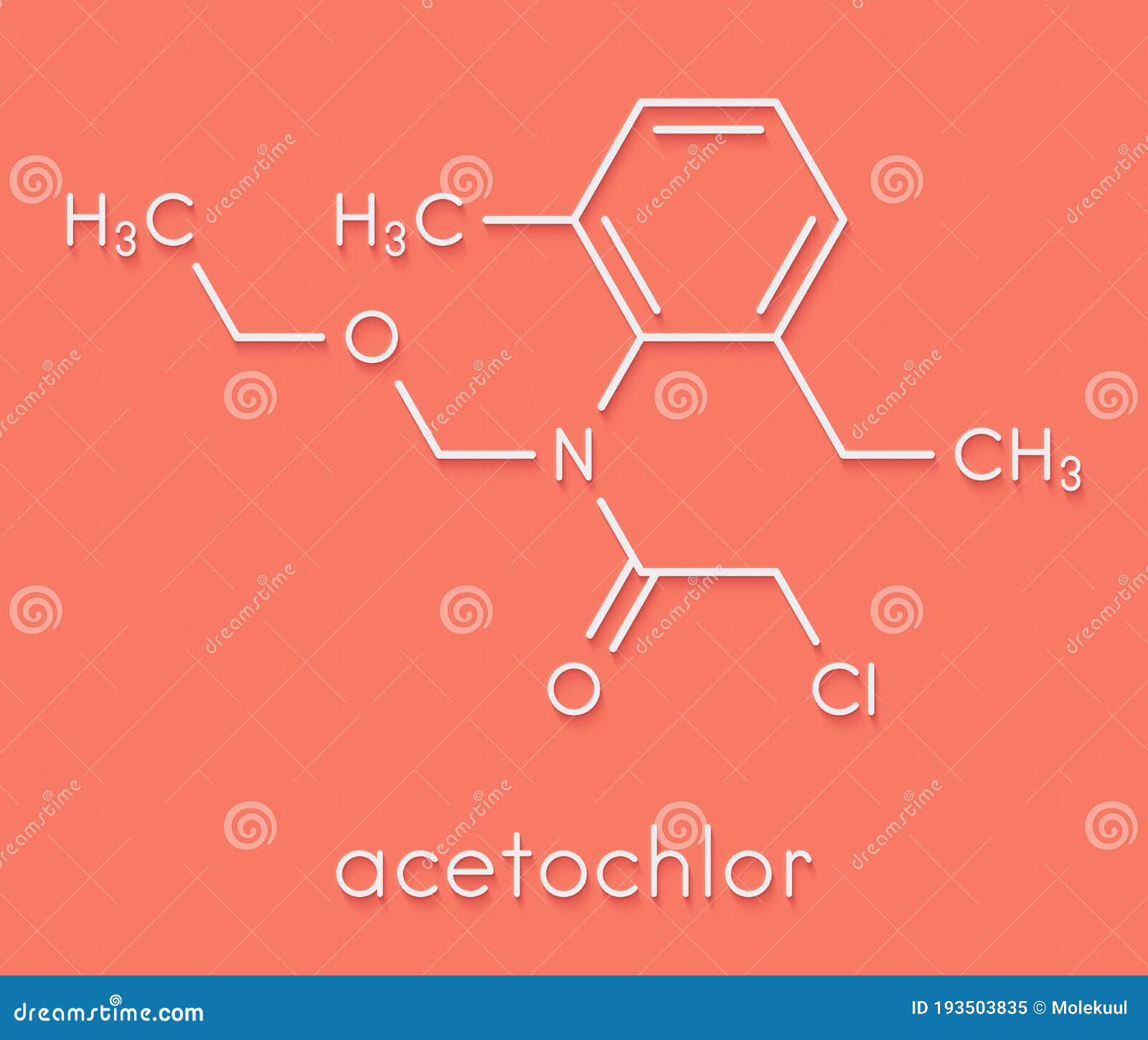Acetochlor Herbicide Molecule. Skeletal Formula. Stock Illustration ...