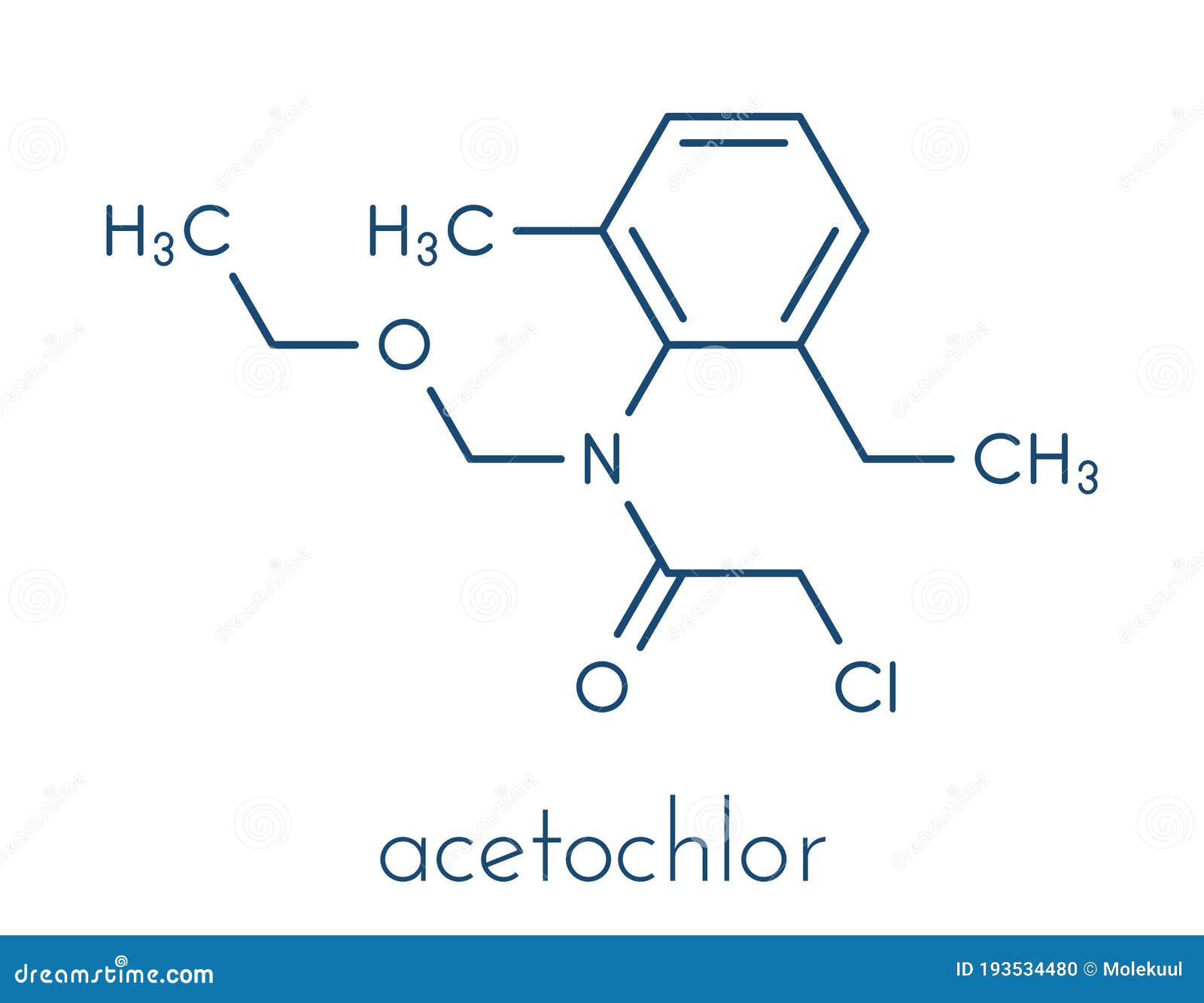Acetochlor Herbicide Molecule. Skeletal Formula Stock Vector ...