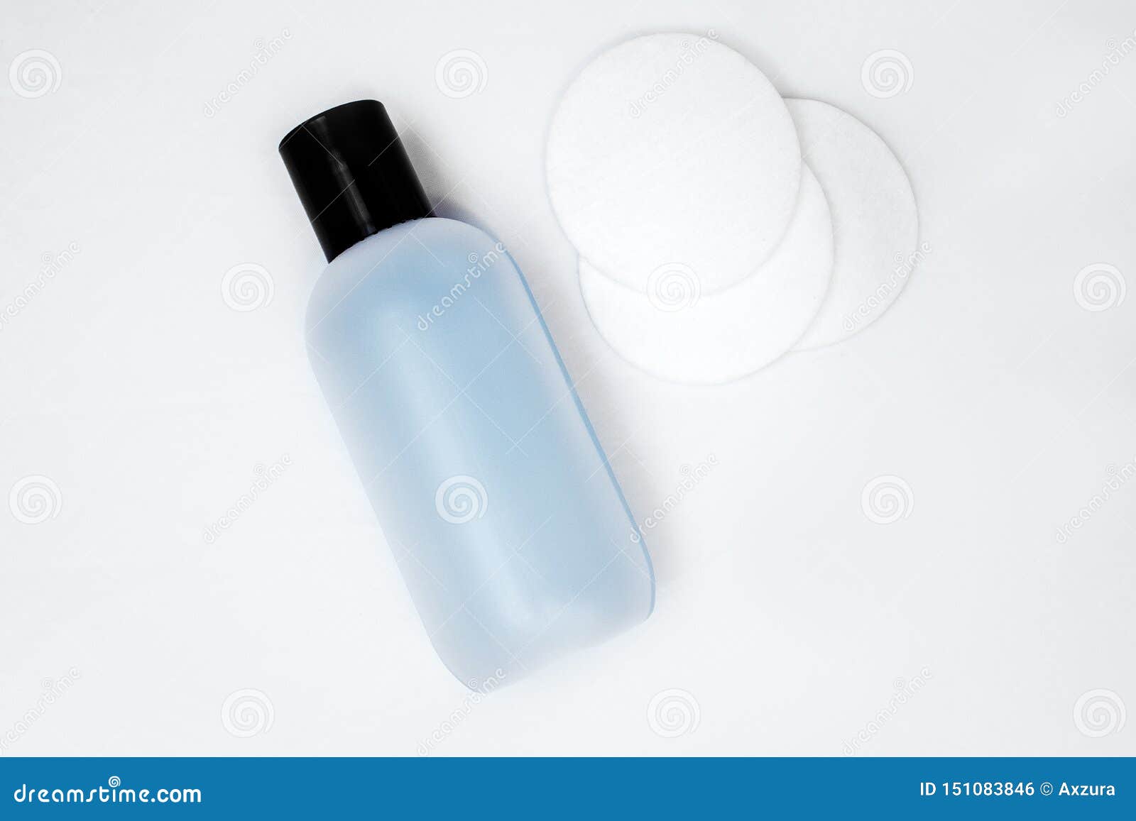 The Acetone Bottle with Cotton Pads Isolated on Bright White Background ...