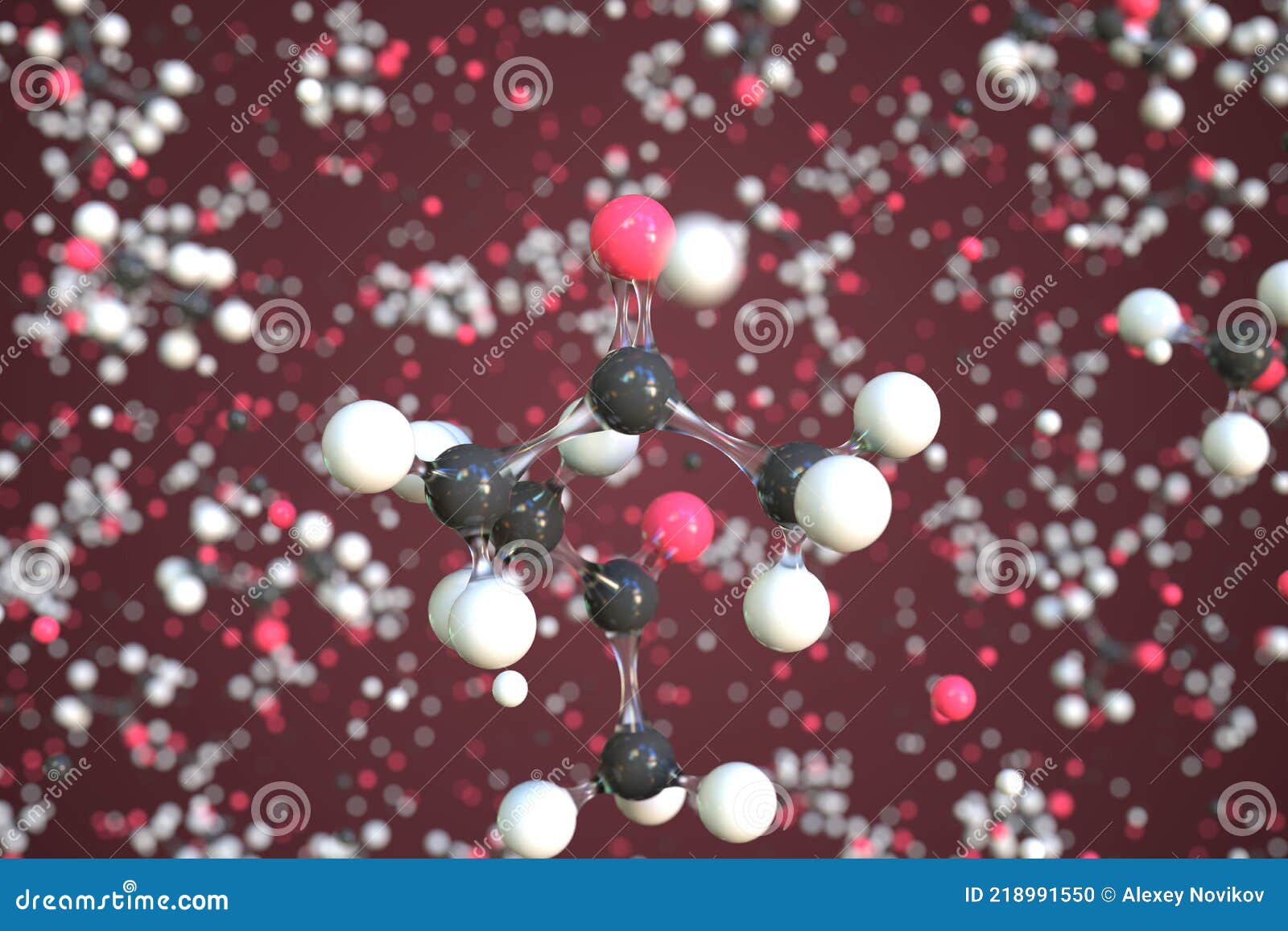 Acetone Molecule, Conceptual Molecular Model. Scientific 3d Rendering ...