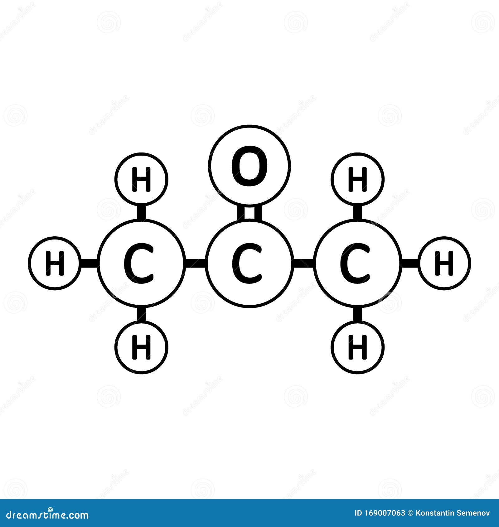 Acetone molecule icon stock illustration. Illustration of physics ...