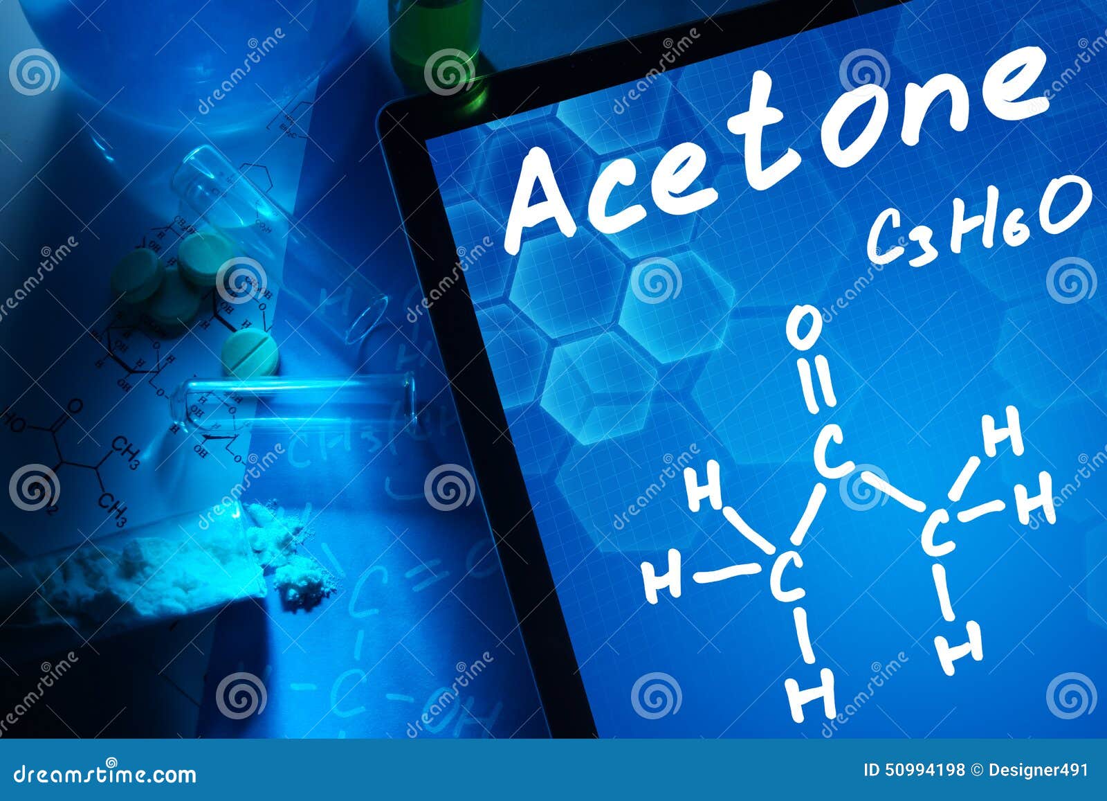 Acetone stock photo. Image of molecule, tubes, formula - 50994198