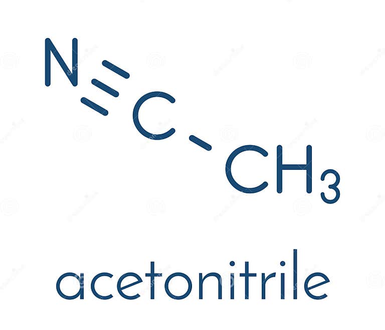 Acetonitrile Chemical Solvent Molecule. Skeletal Formula. Stock Vector ...