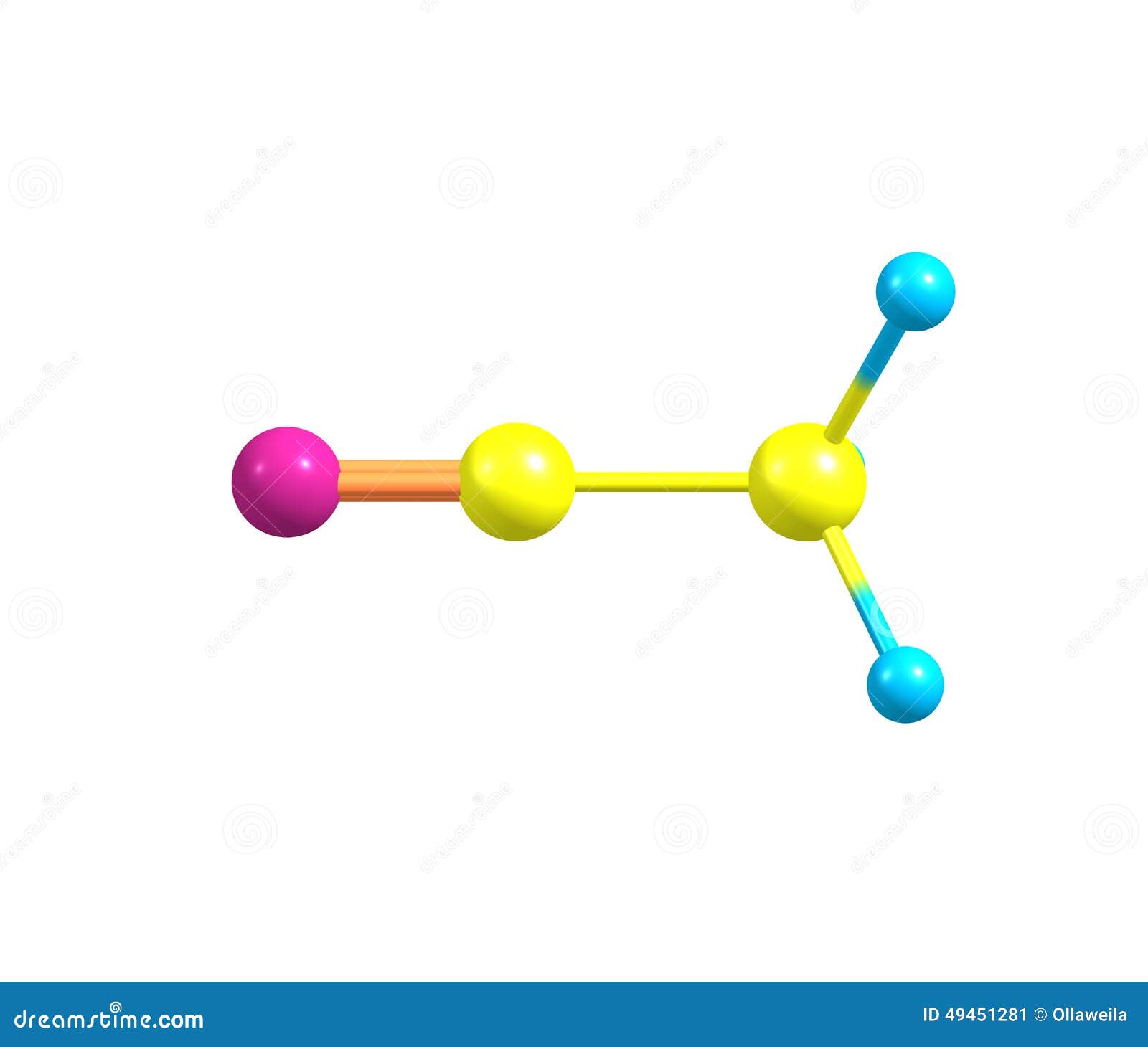 Acetonitrile Molecule Isolated on White Stock Illustration ...