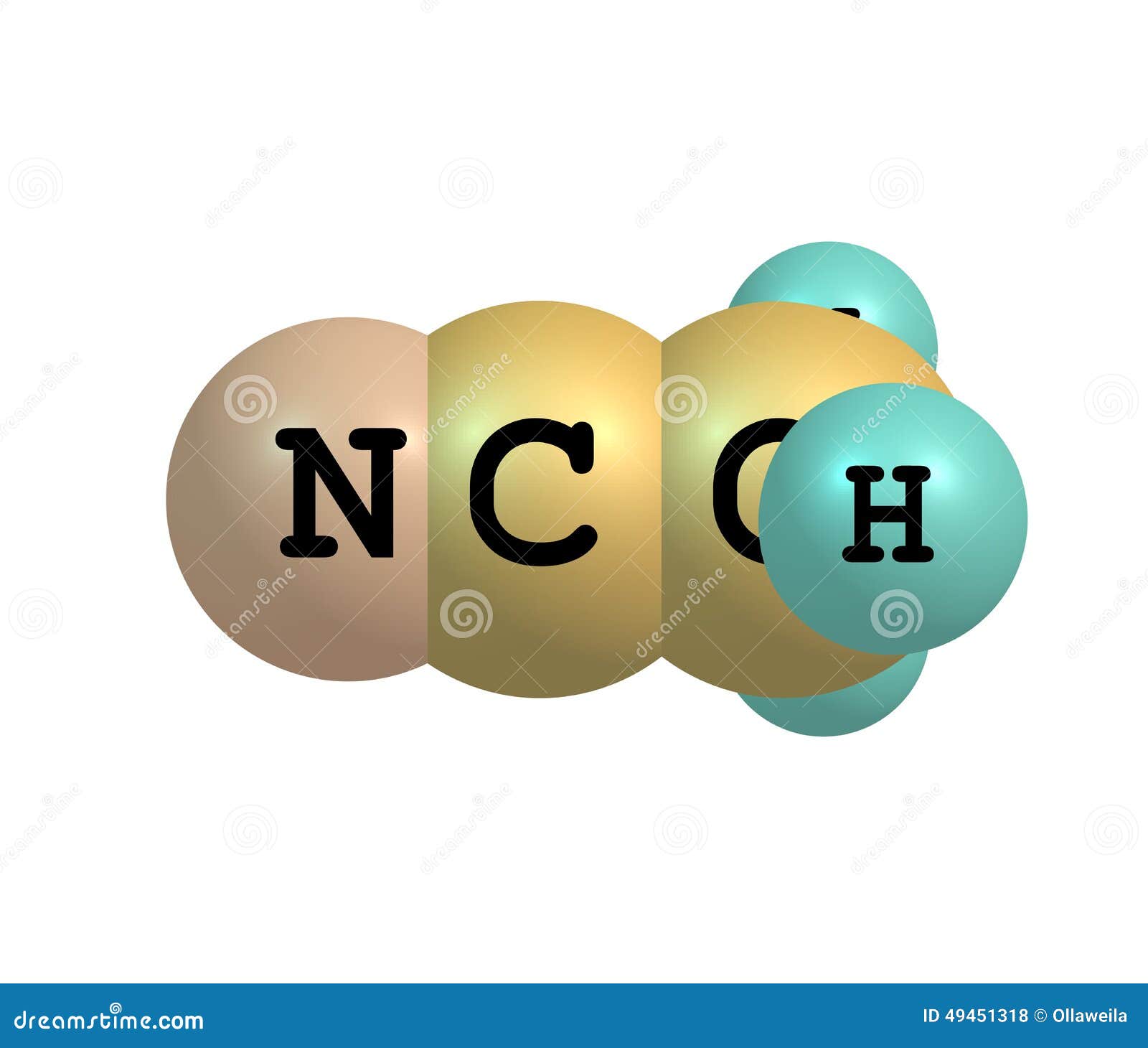 Acetonitrile Molecule Isolated on White Stock Illustration ...
