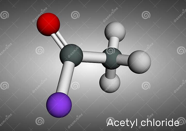 Acetyl Chloride Molecule. it is Acyl Chloride, Acyl Halide. Molecule ...