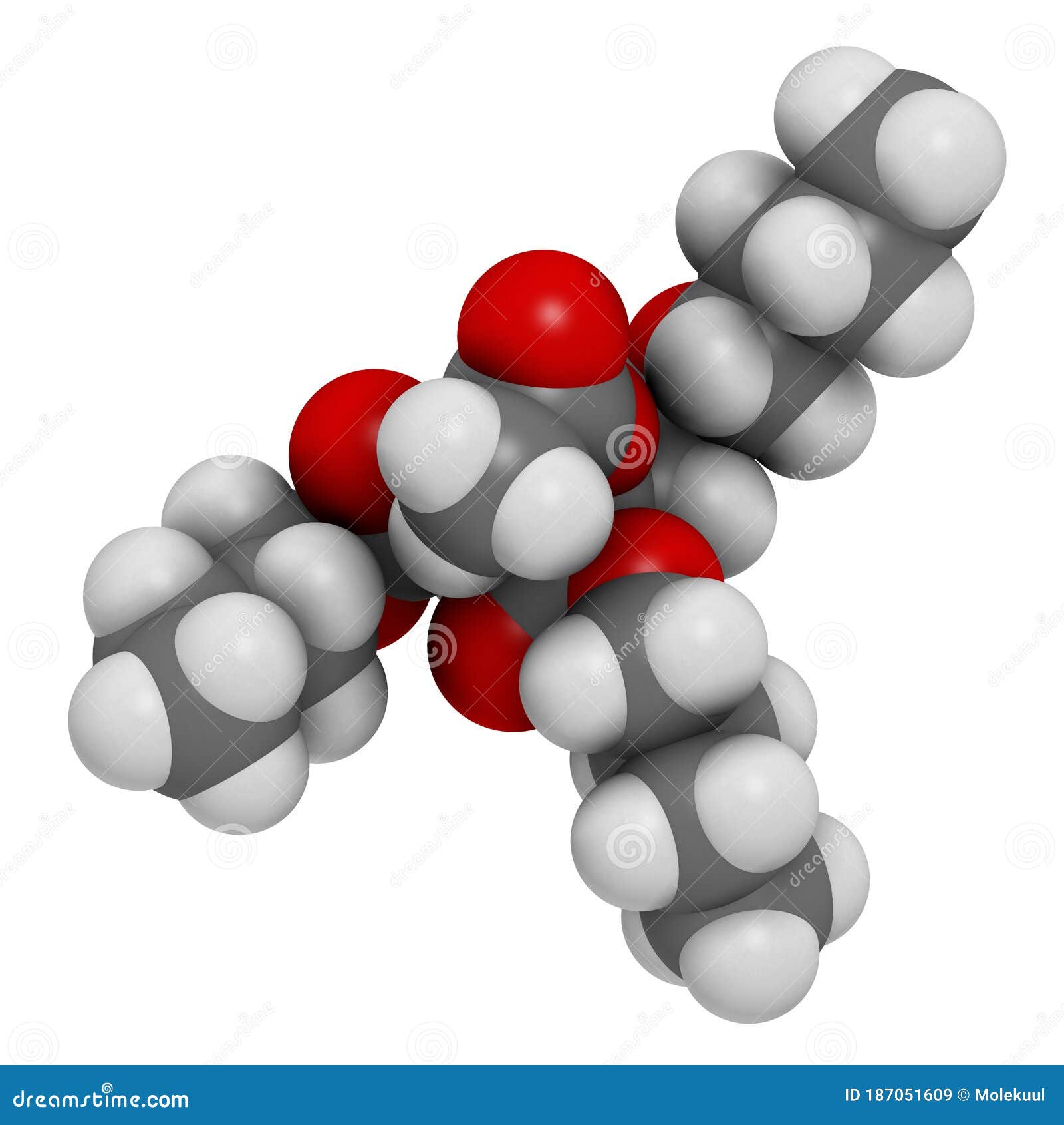 Acetyl Tributyl Citrate ATBC Plasticizer Molecule. 3D Rendering ...