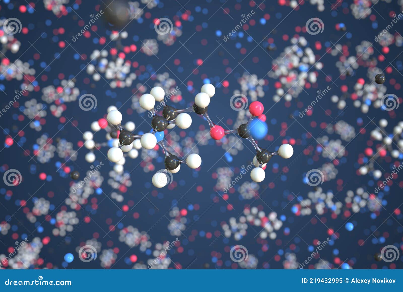 Acetylcholine Molecule. Conceptual Molecular Model. Chemical 3d ...