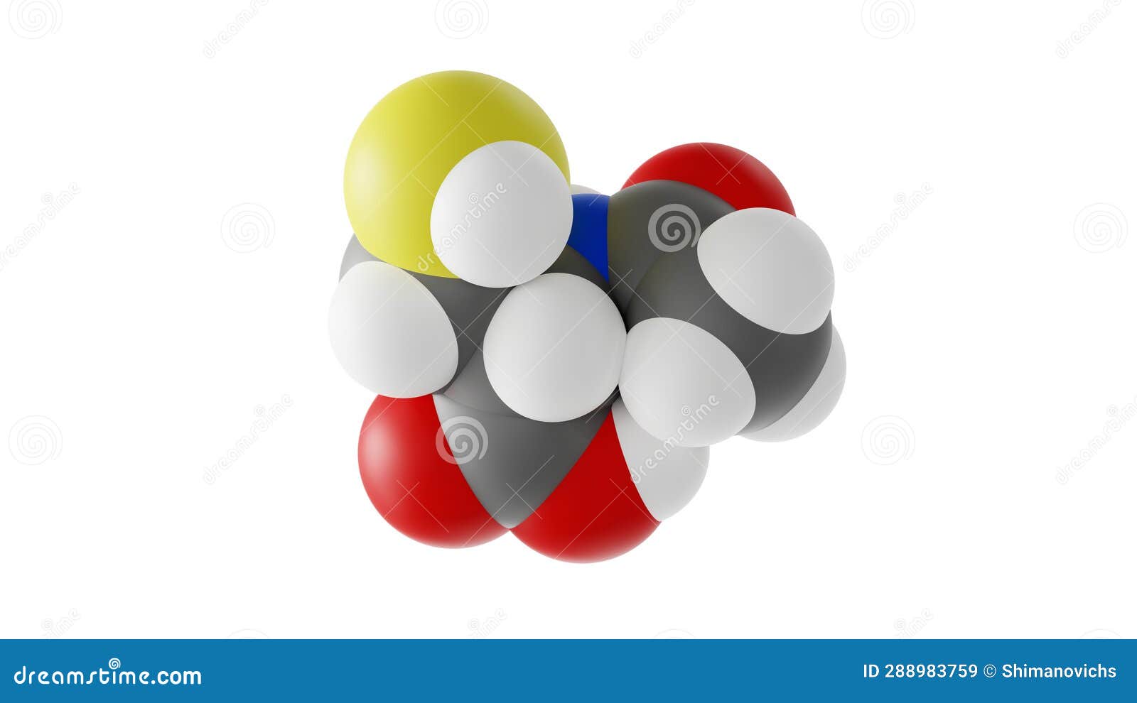 Acetylcysteine Molecular Structures Mucolytic Expectorant Medical Drug 3d Model Structural