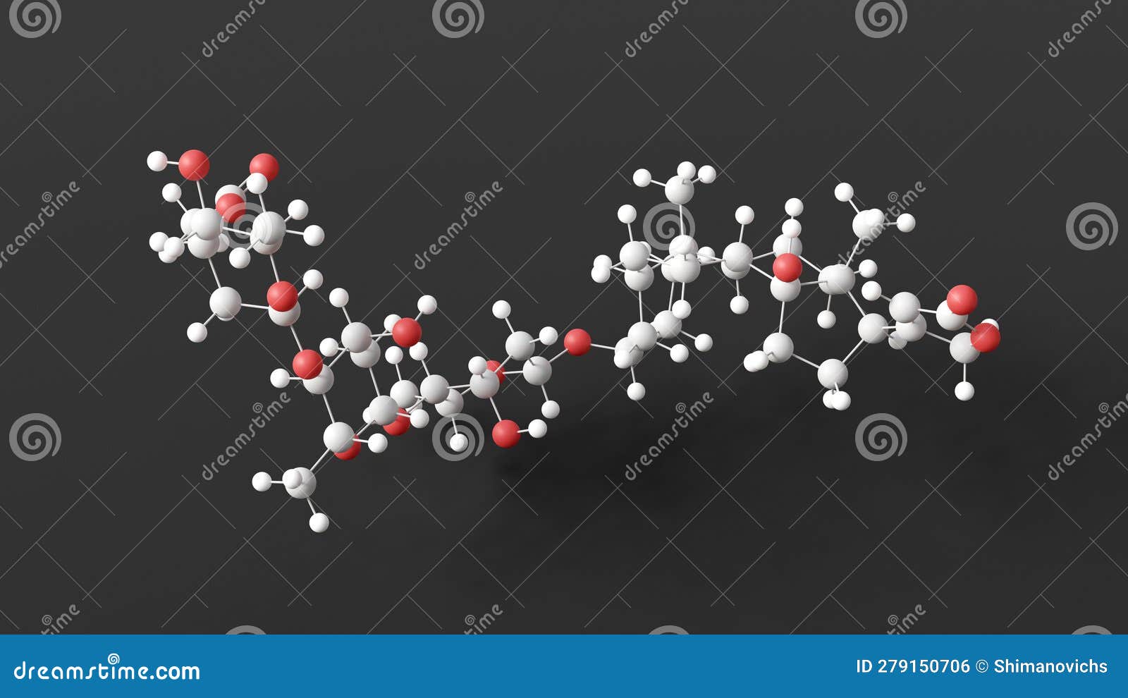 Acetyldigitoxin Molecule, Molecular Structure, Cardiac Glycoside, Ball ...