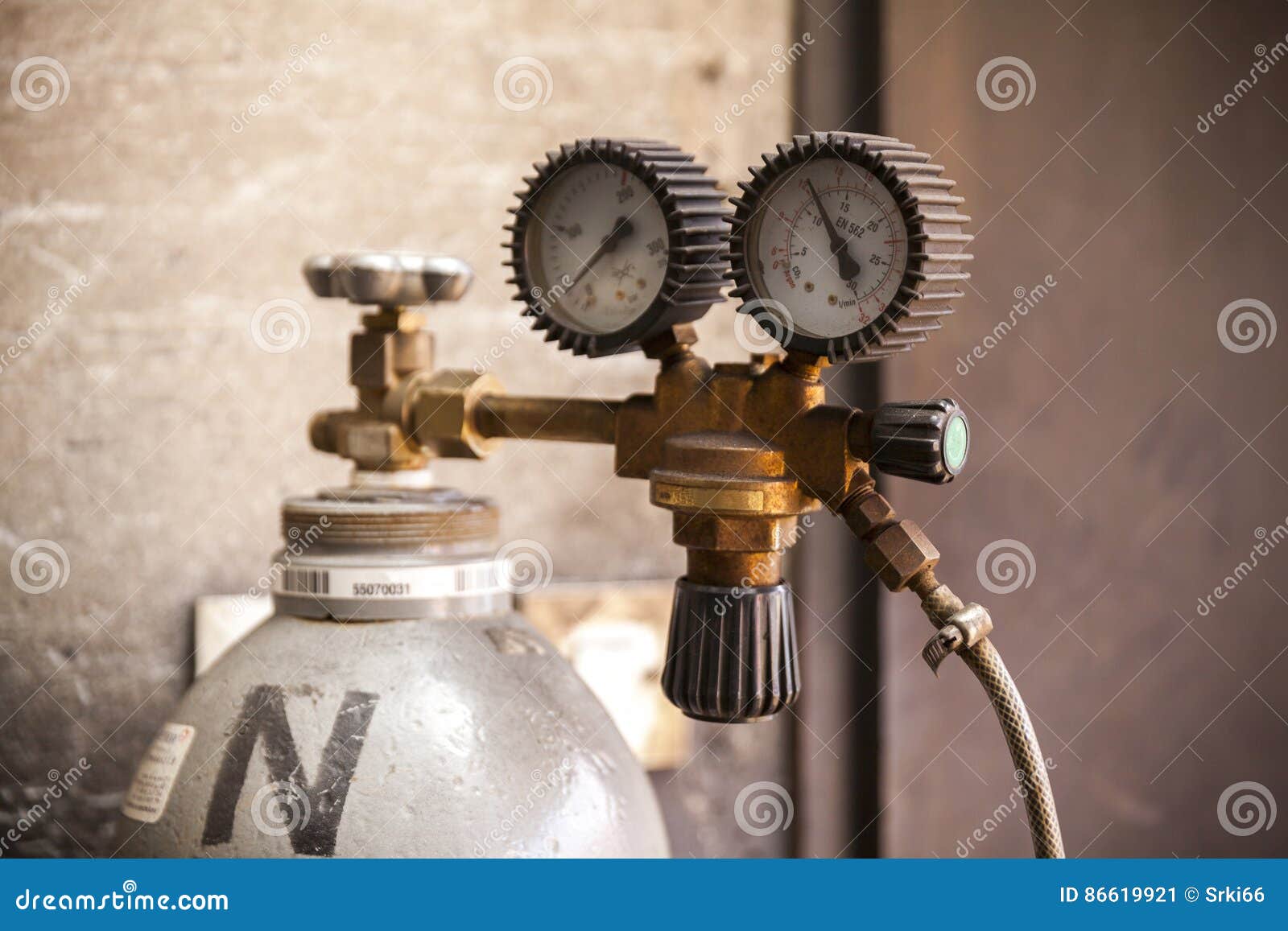 Acetylene Bottle with Pressure Regulator Stock Image - Image of ...