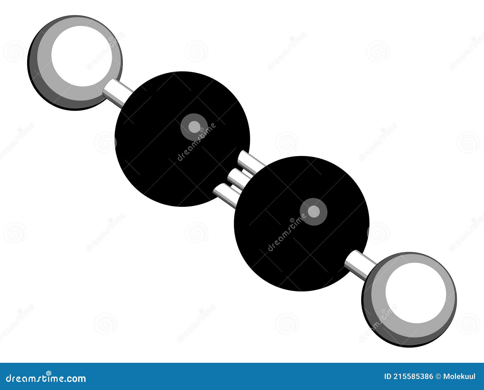 Acetylene Ethyne Molecule. Used in Oxy-acetylene Welding. 3D Rendering ...