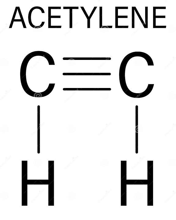 Acetylene or Ethyne Molecule. Used in Oxy-acetylene Welding. Skeletal ...