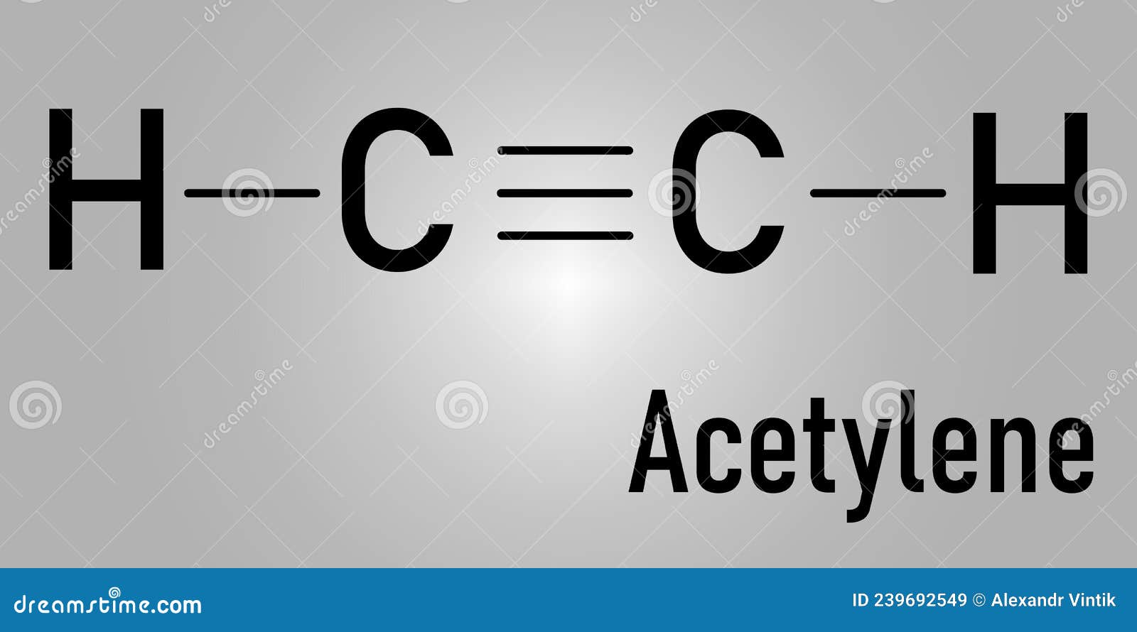 Acetylene Or Ethyne Molecule. Used In Oxy-acetylene Welding. Skeletal ...