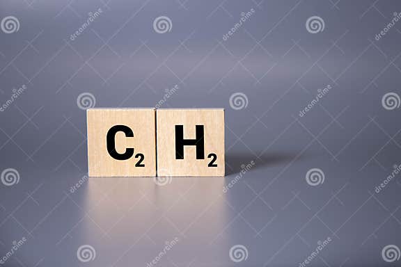 Acetylene Molecular Structure Isolated on White Background. C2H2. Stock ...