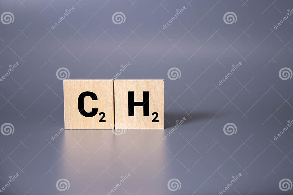 Acetylene Molecular Structure Isolated on White Background. C2H2. Stock ...