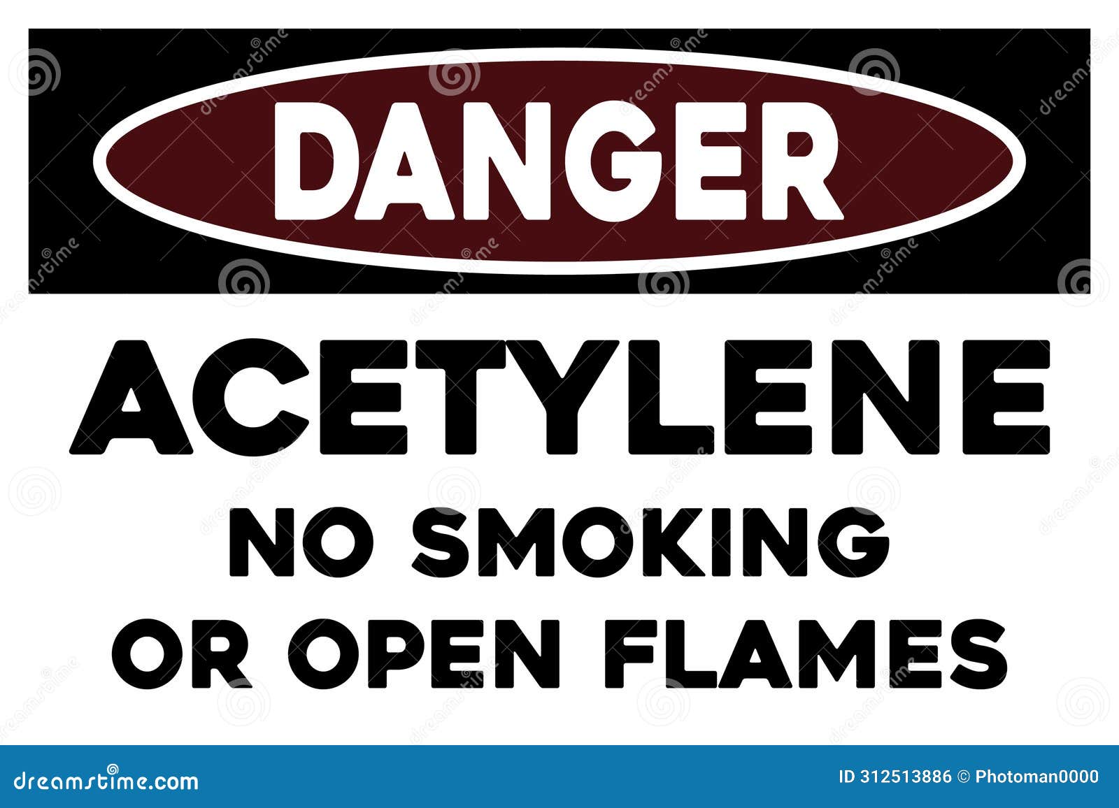 Acetylene no smoking sign stock vector. Illustration of danger - 312513886