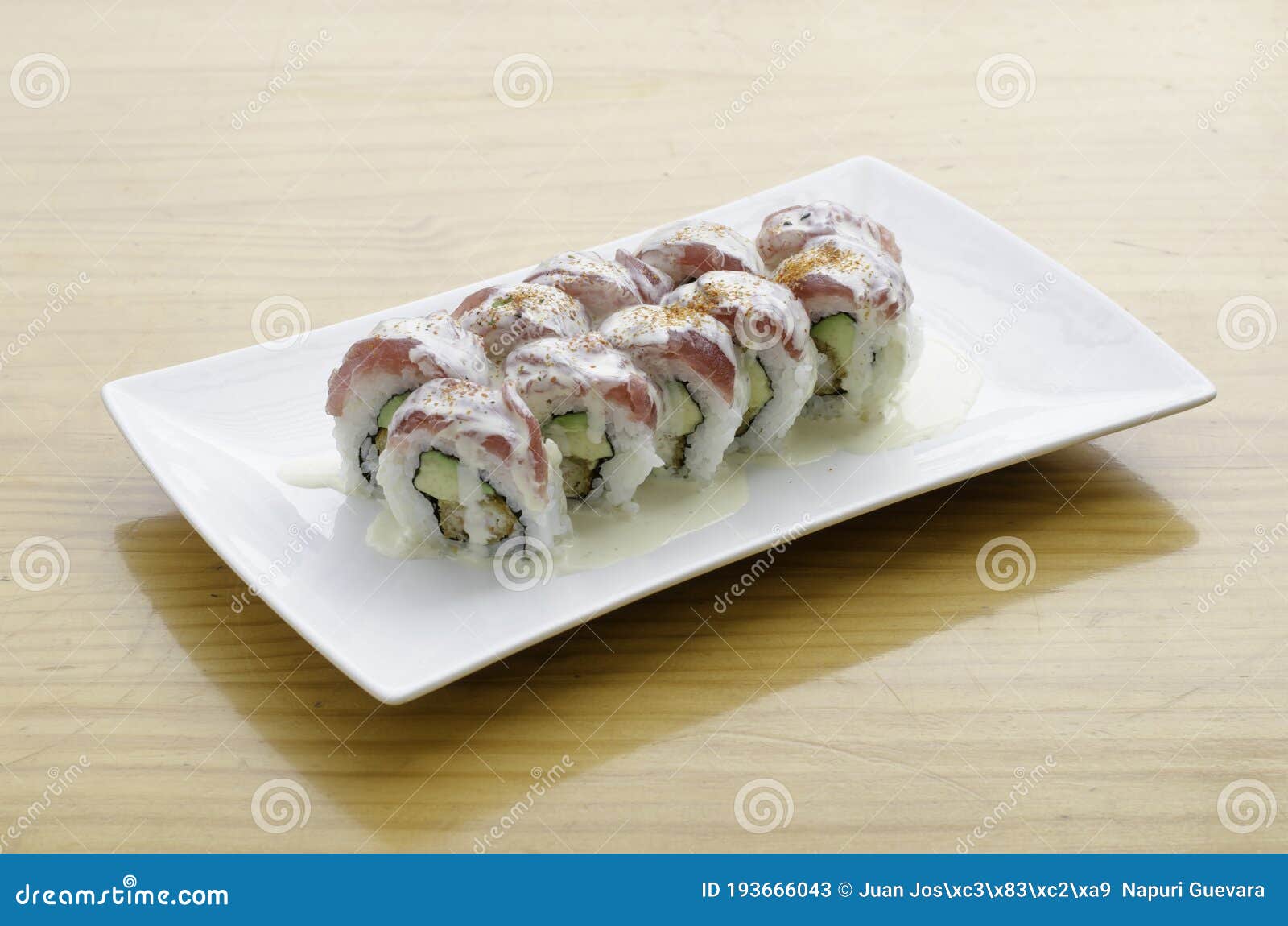 Acevichado Peruano Maki Sushi Roll. Imagen de archivo - Imagen de sano ...