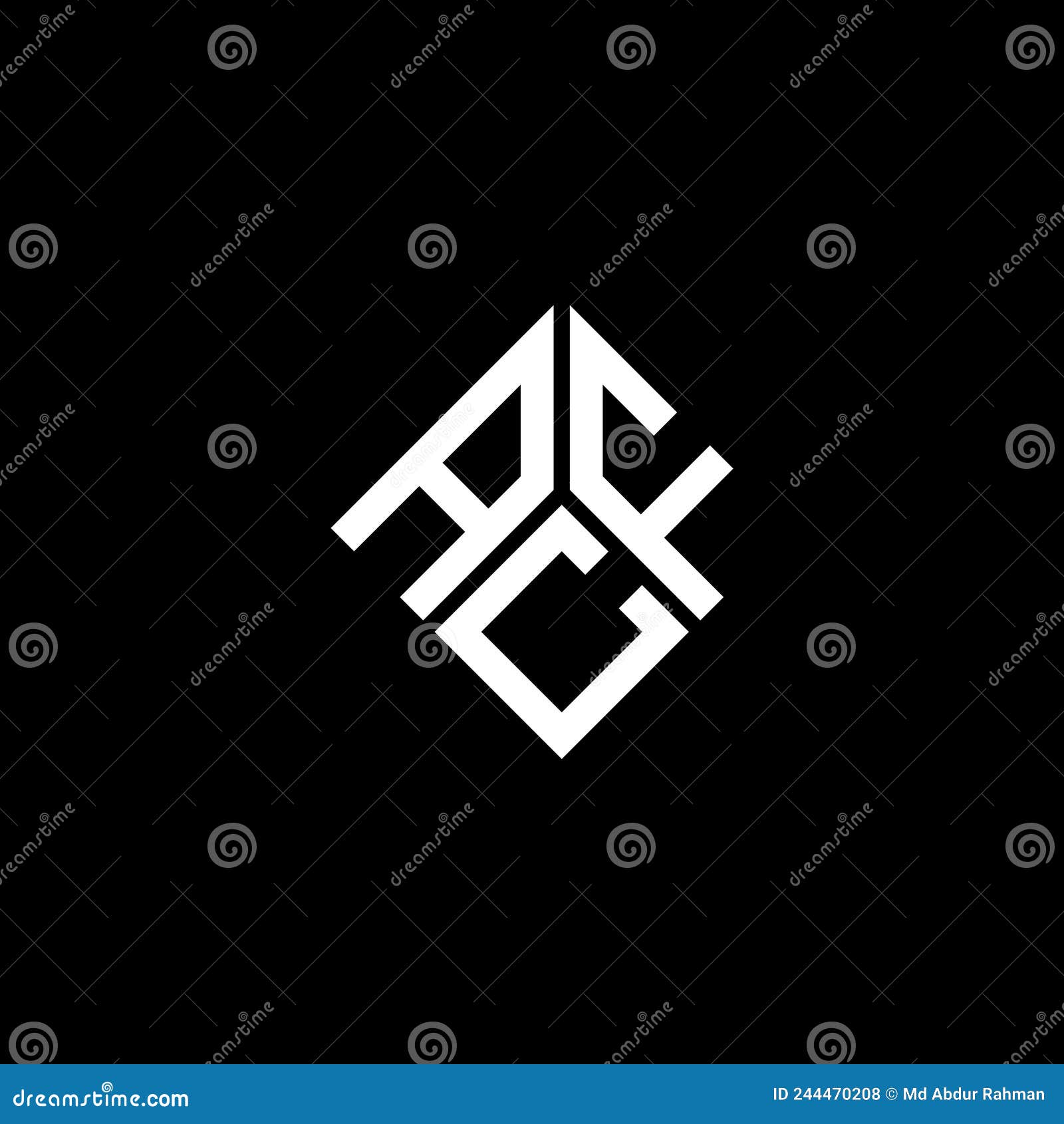 ACF Letter Logo Design On Black Background. ACF Creative Initials ...