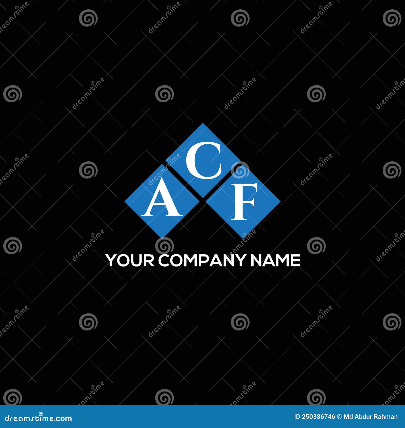 ACF Letter Logo Design On BLACK Background. ACF Creative Initials ...