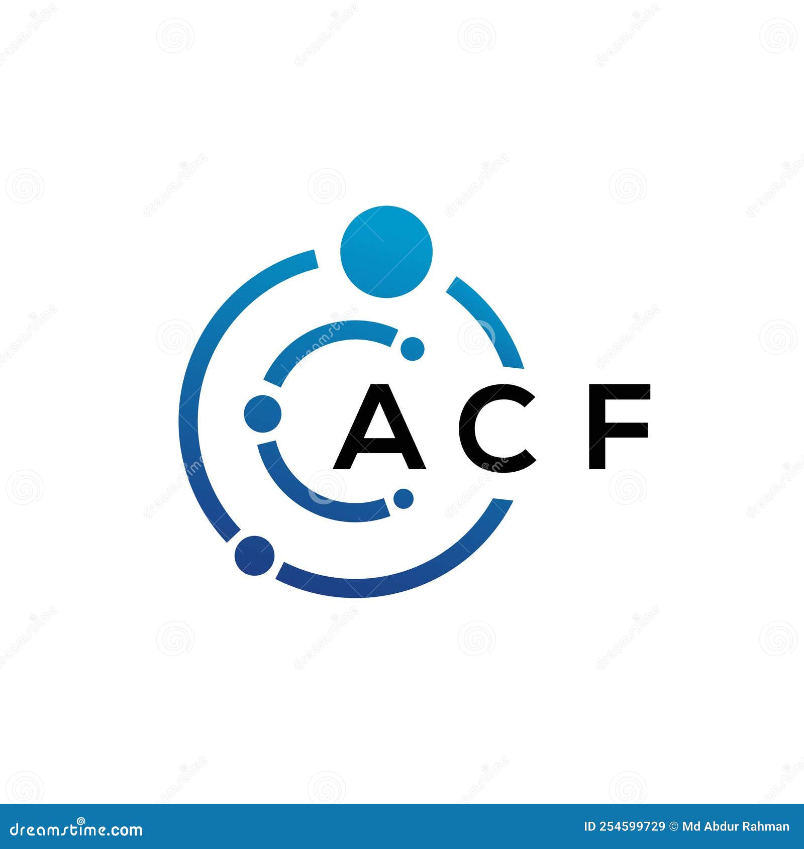 ACF Letter Logo Design On Black Background. ACF Creative Initials ...