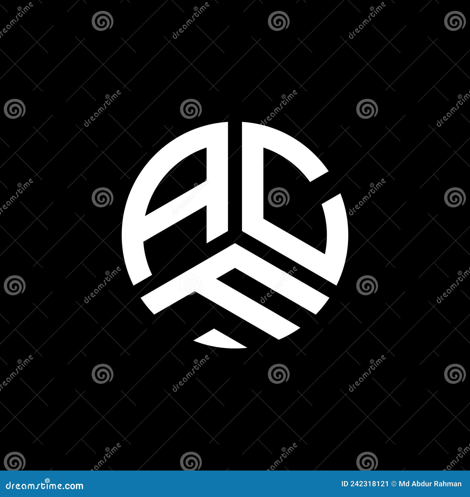 ACF Letter Logo Design On White Background. ACF Creative Initials ...
