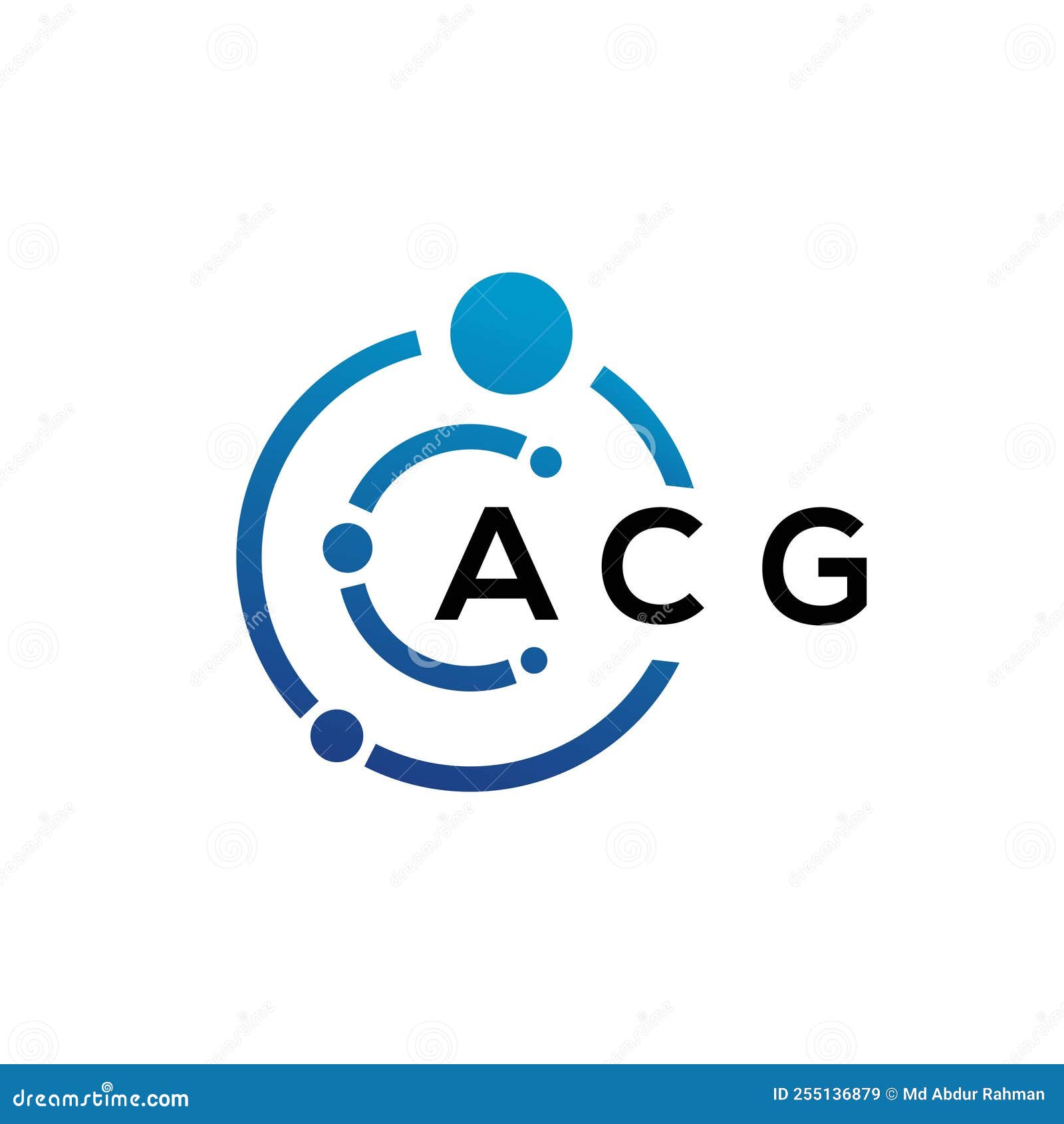 ACG Letter Logo Design on Black Background. ACG Creative Initials ...