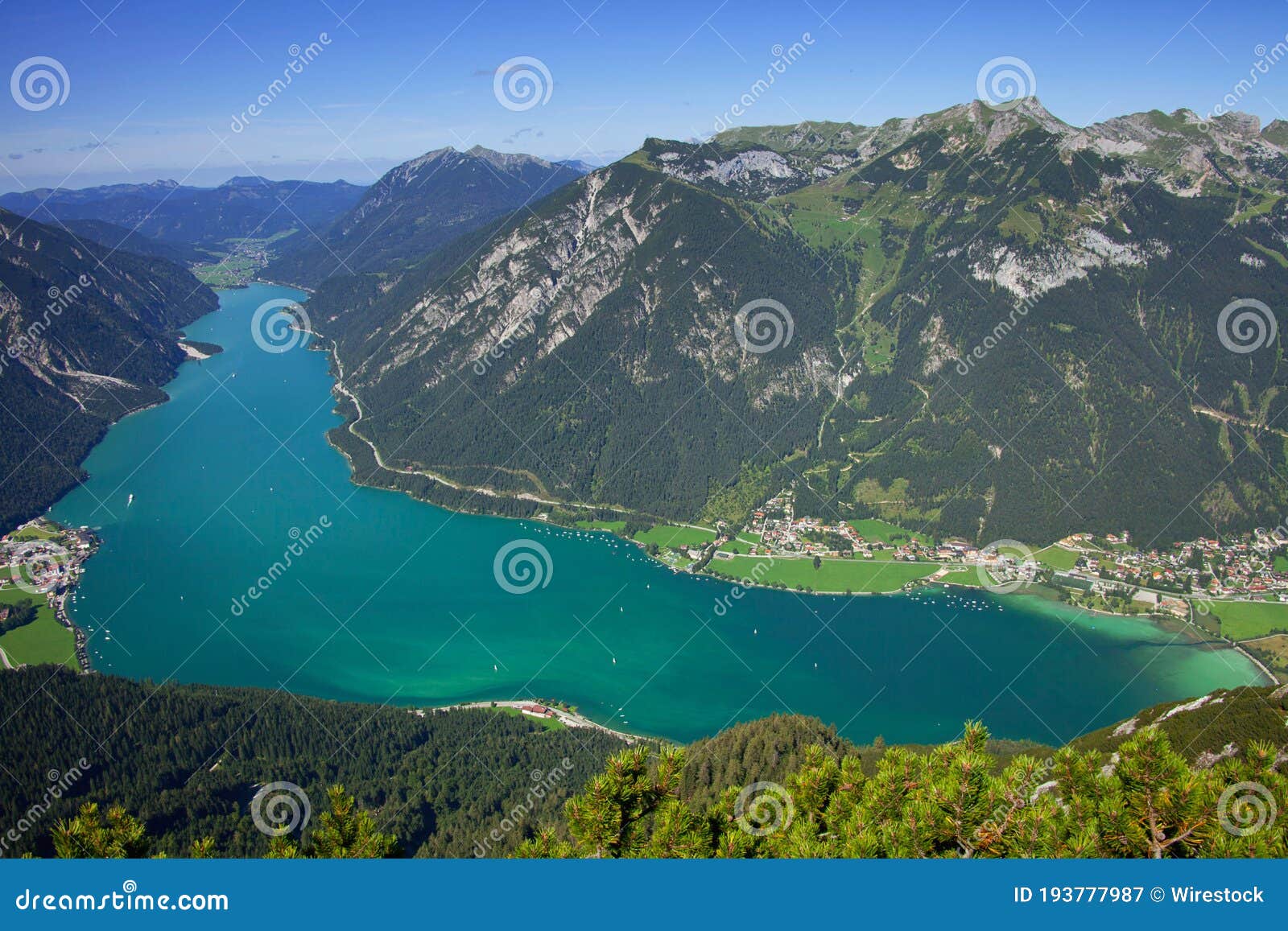 The Achensee Lake stock image. Image of beautiful, clouds - 193777987