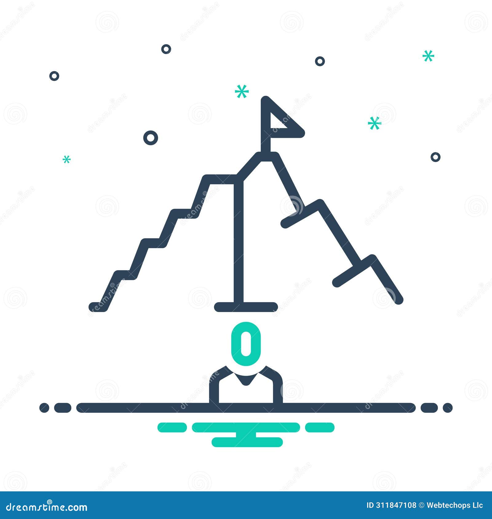 Mix Ix Icon for Achievable Goal, Achievable and Flag Stock Vector ...