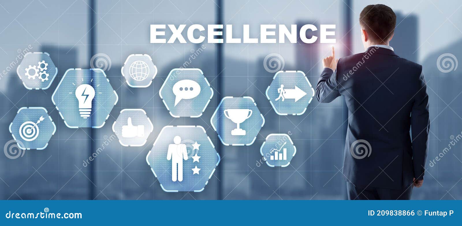 Achieve Business Excellence As Concept. Technology Abstract Background ...