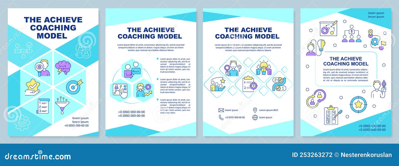 Achieve Coaching Model Brochure Template Stock Illustration ...
