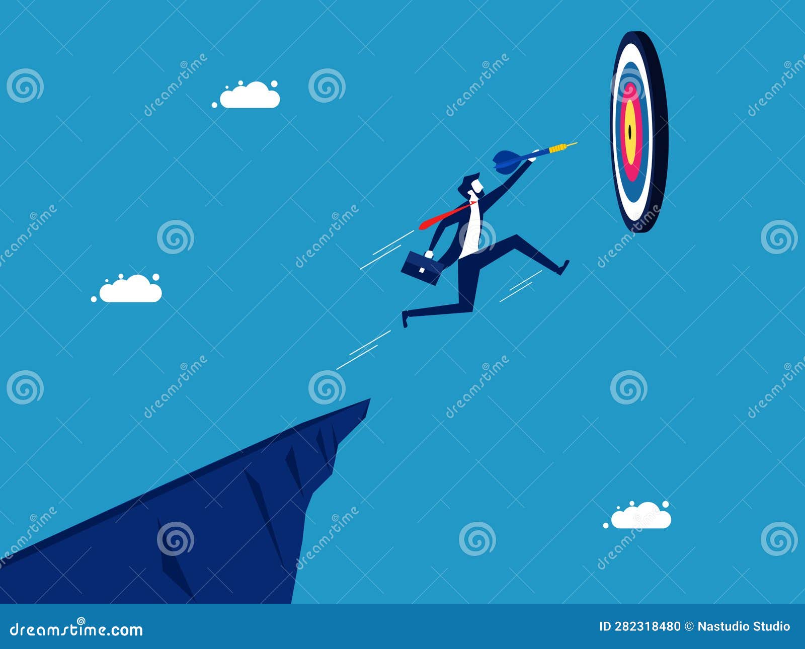 Achieve Goal. Businessman Jumping To the Goal Stock Vector ...