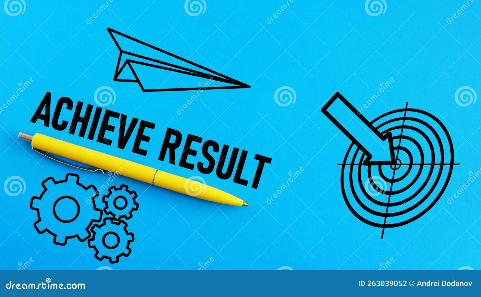 Achieve Result is Shown Using the Text Stock Photo - Image of ...