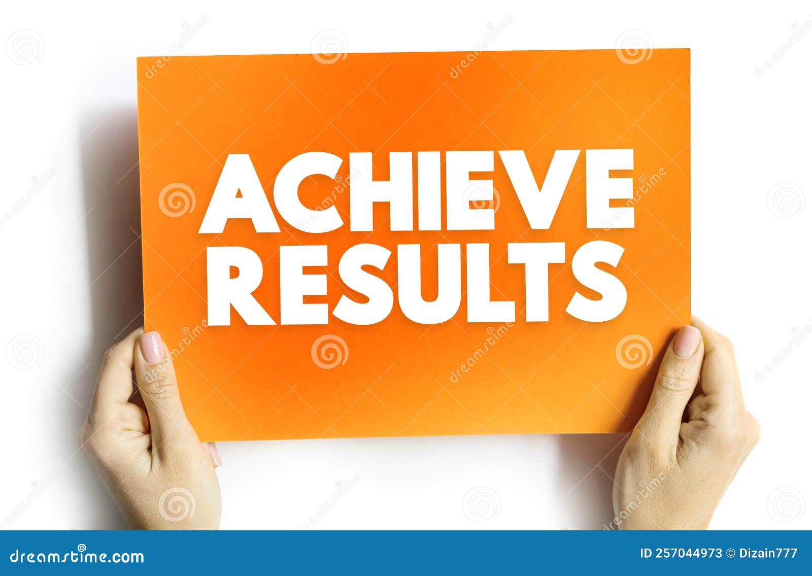 Achieve Results Text Concept on Card for Presentations and Reports ...