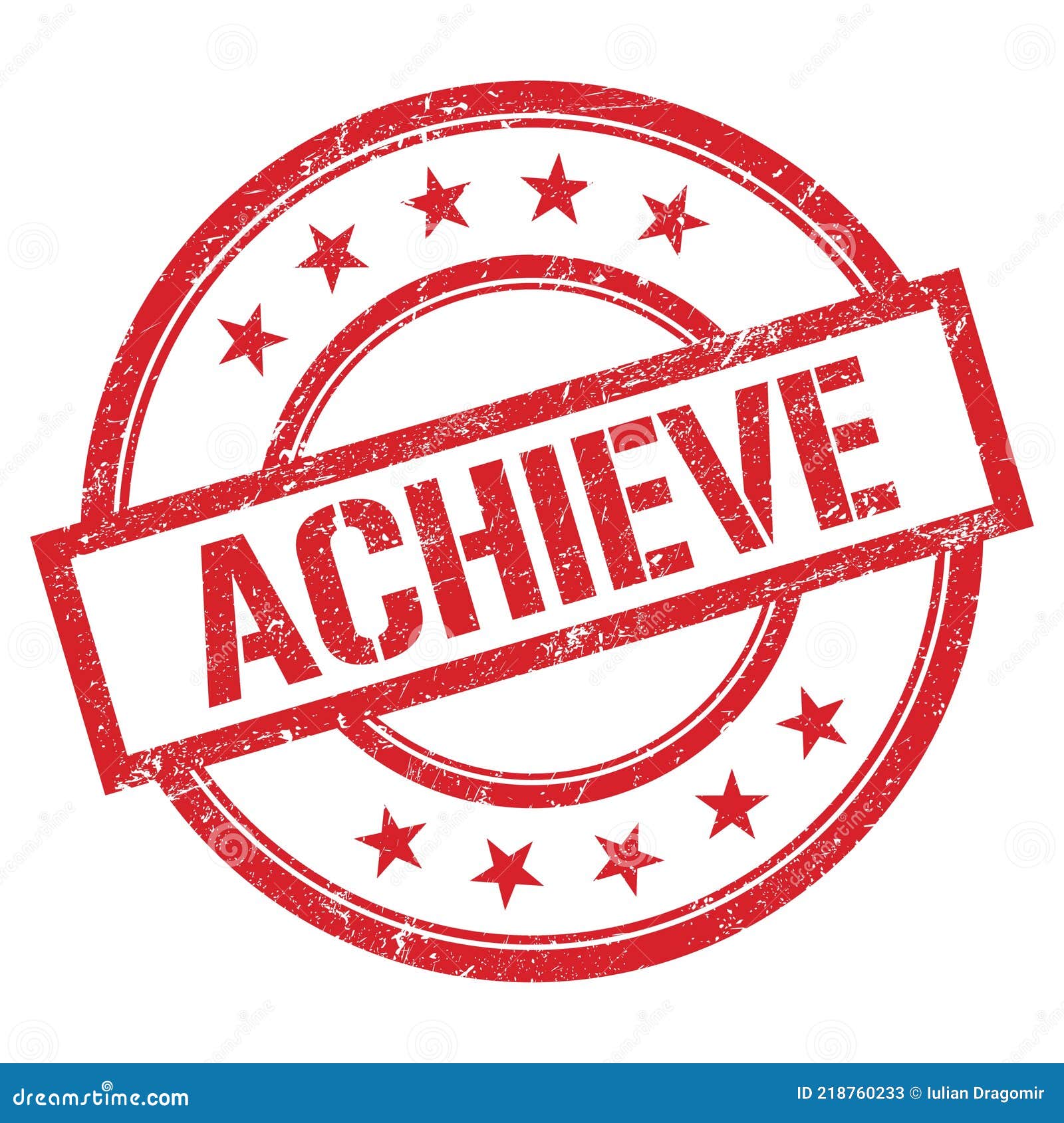 ACHIEVE Text Written on Red Vintage Stamp Stock Illustration ...
