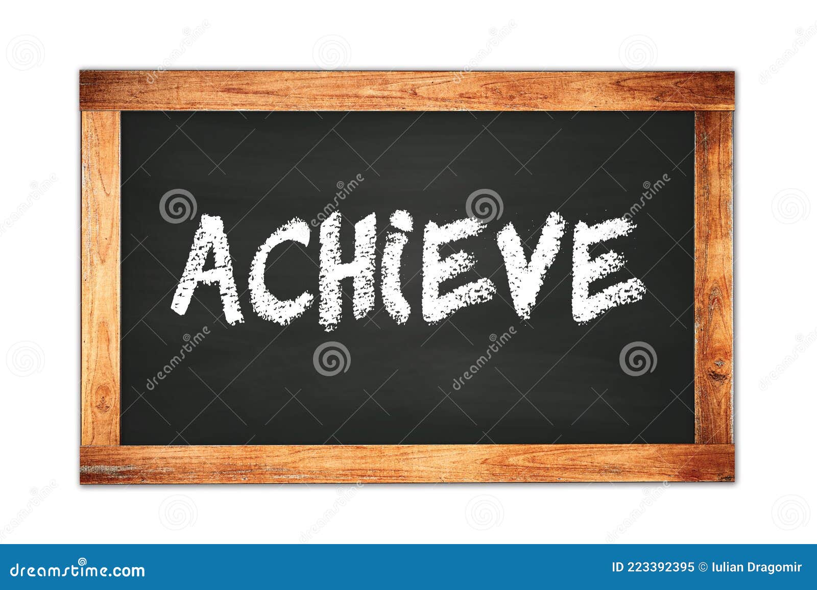 ACHIEVE Text Written on Wooden Frame School Blackboard Stock Image ...