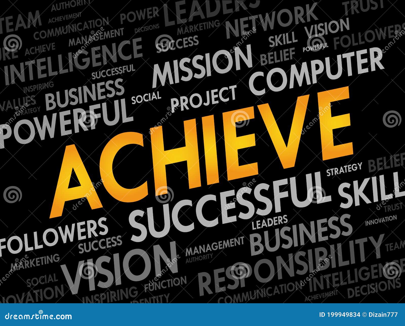 ACHIEVE word cloud stock illustration. Illustration of organization ...