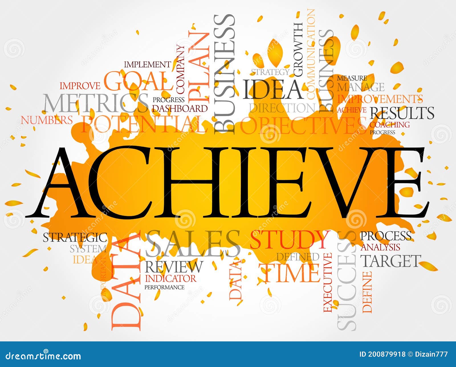 Achieve word cloud stock illustration. Illustration of artwork - 200879918