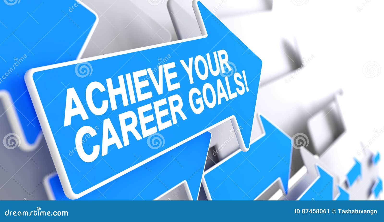 Achieve Your Career Goals - Inscription on the Blue Pointer. 3D. Stock ...