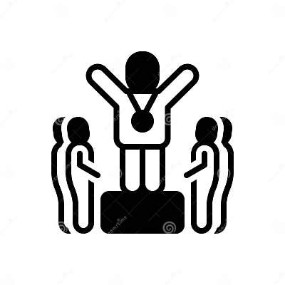 Black Solid Icon for Achieved, Cognizable and Victory Stock ...