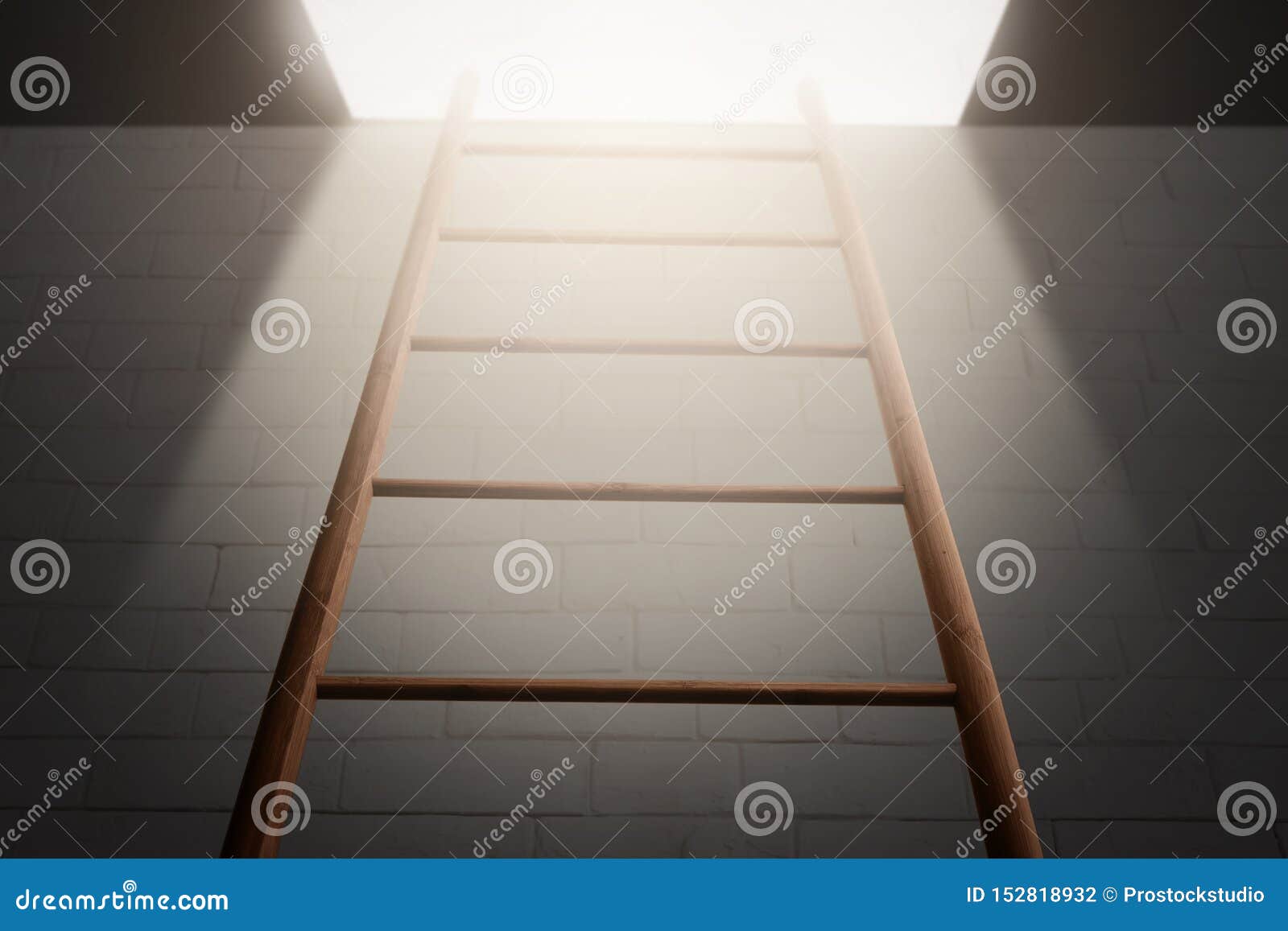 Achievement Concept. Ladder To the Light Future Stock Photo - Image of ...