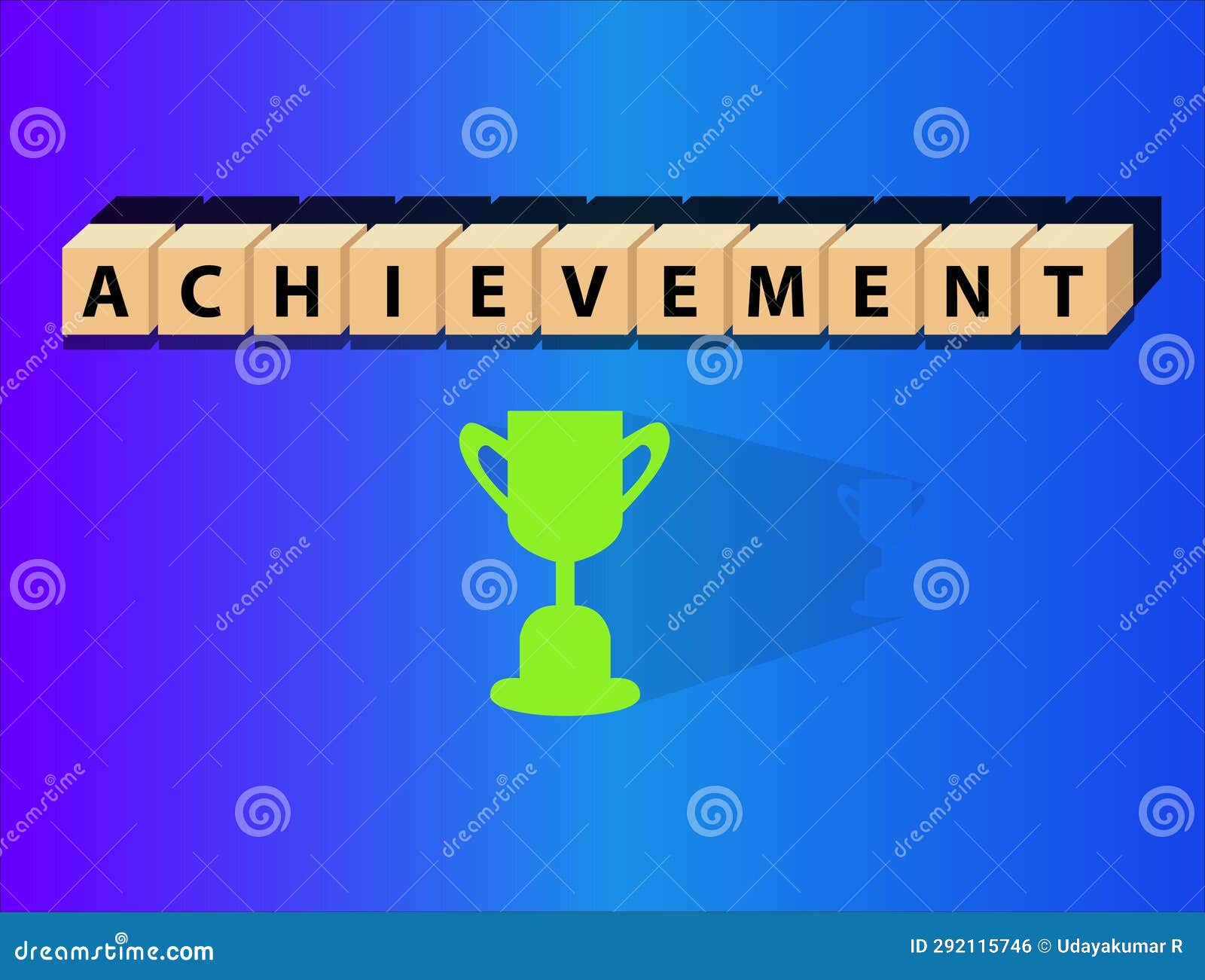 Achievement: Cube Words, Positivity, Vector Illustration Design for ...