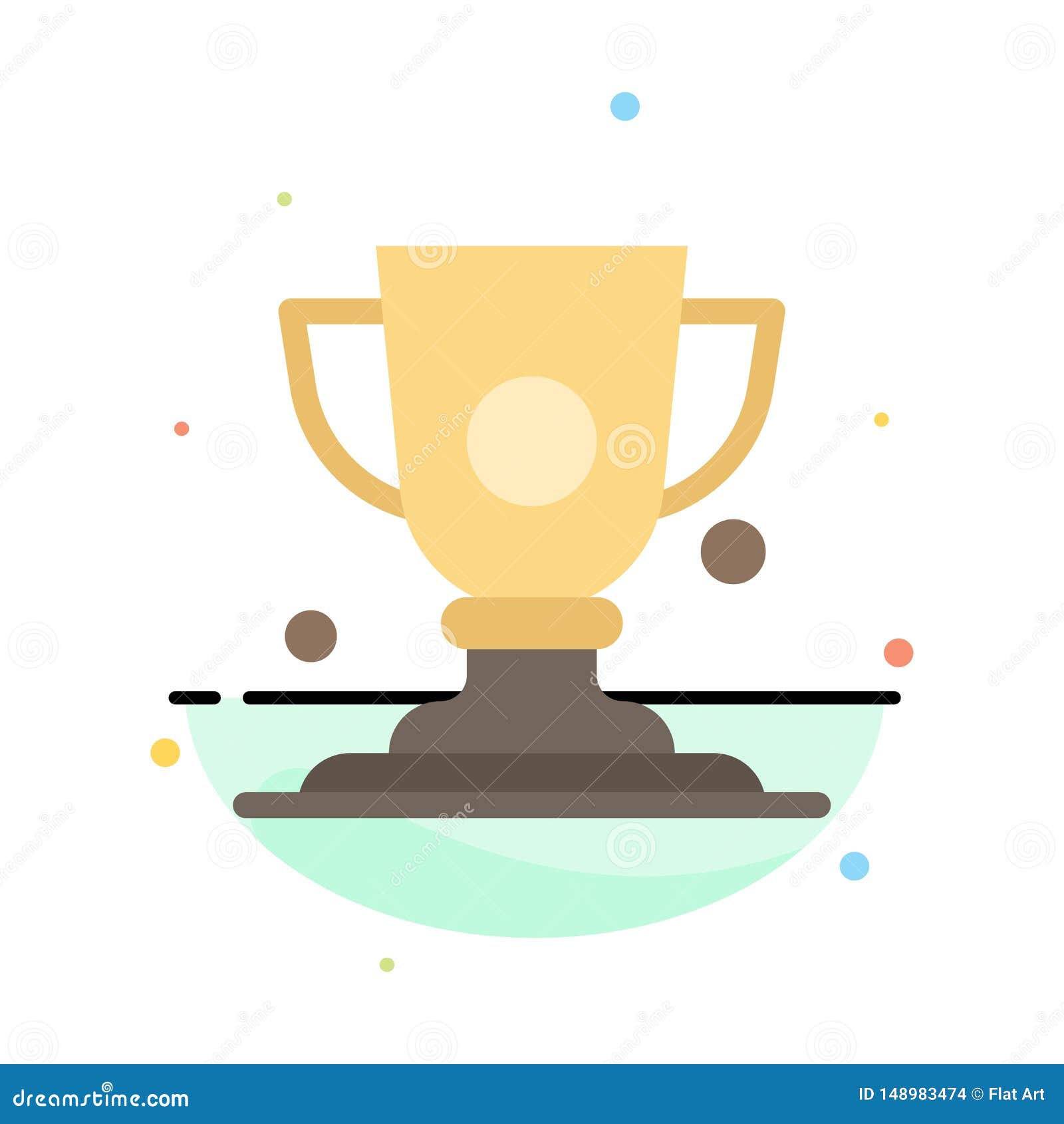 Achievement, Cup, Prize, Trophy Abstract Flat Color Icon Template Stock ...