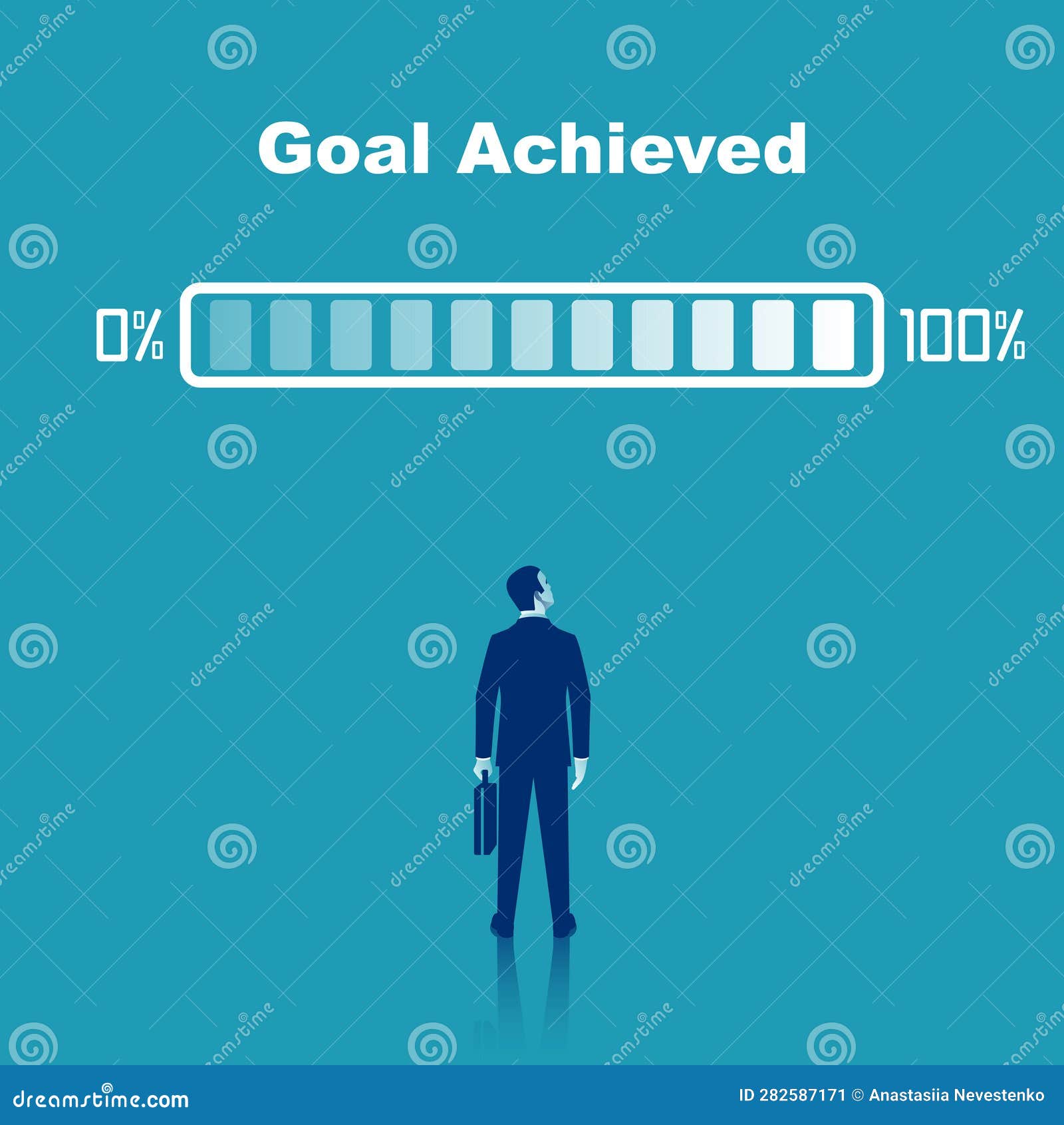 Achievement Goal Concept. Loading Progress Indicator. Vector Flat ...