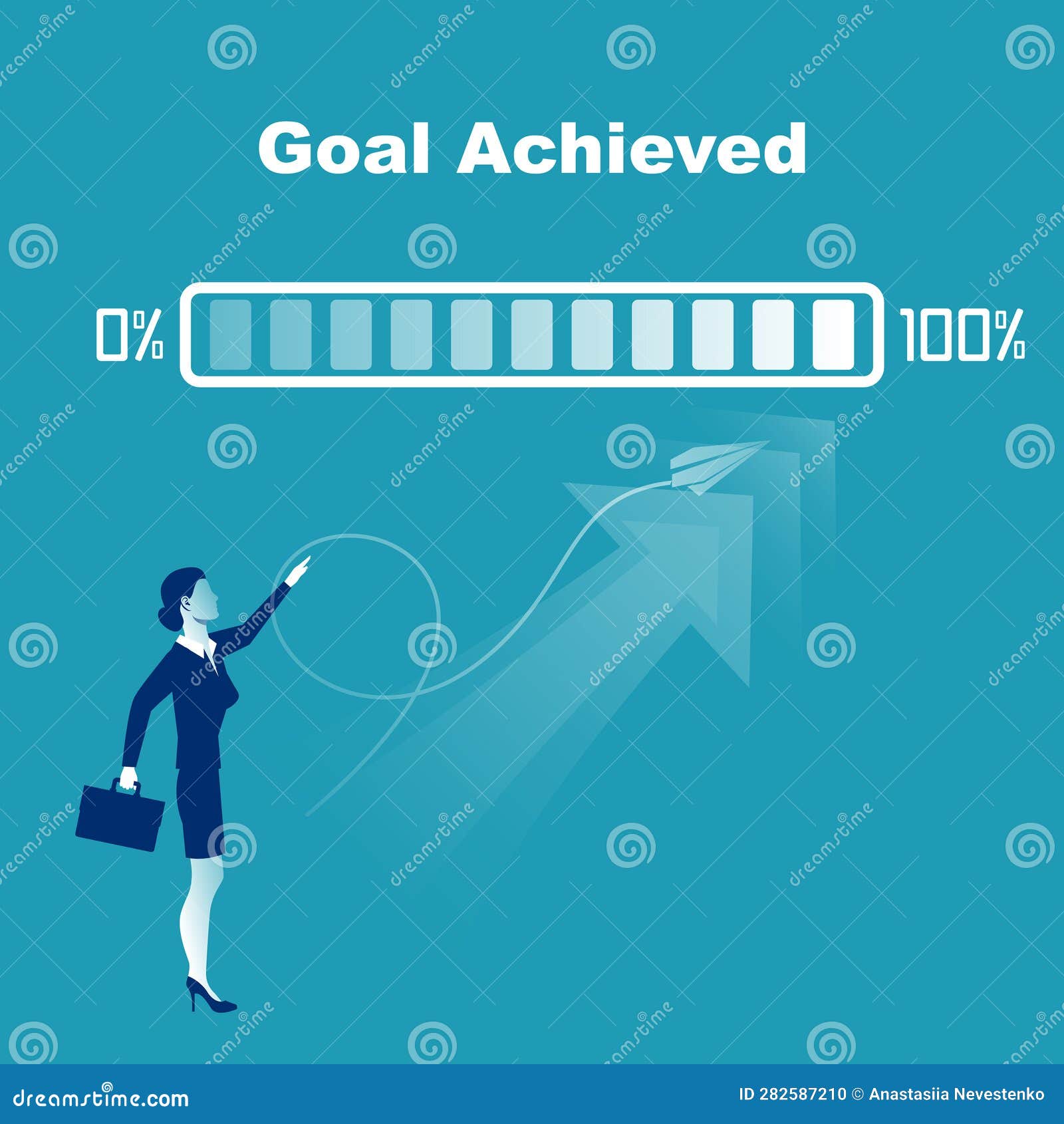 Achievement Goal Concept. Loading Progress Indicator. Vector Flat ...