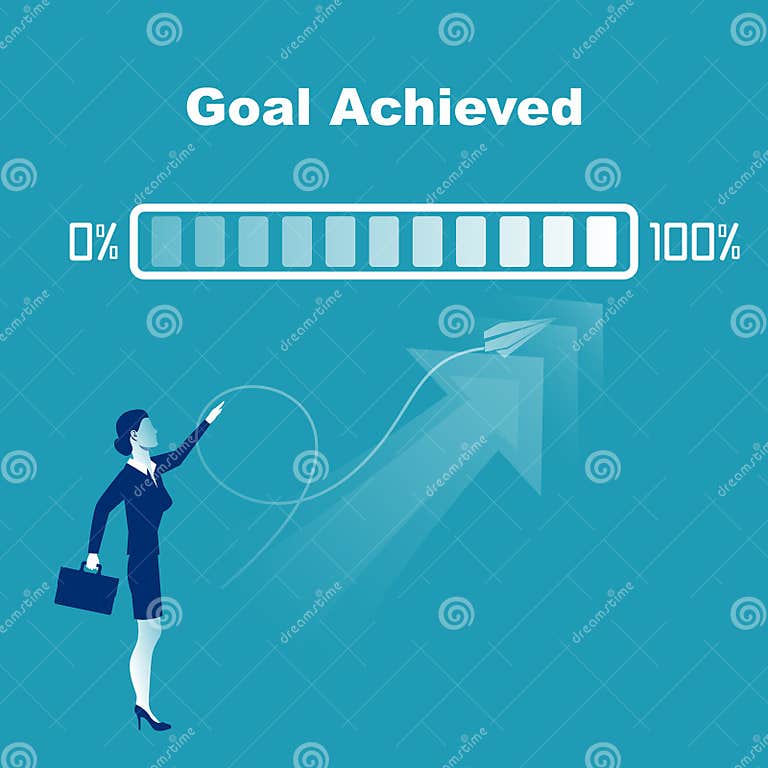 Achievement Goal Concept. Loading Progress Indicator. Vector Flat ...