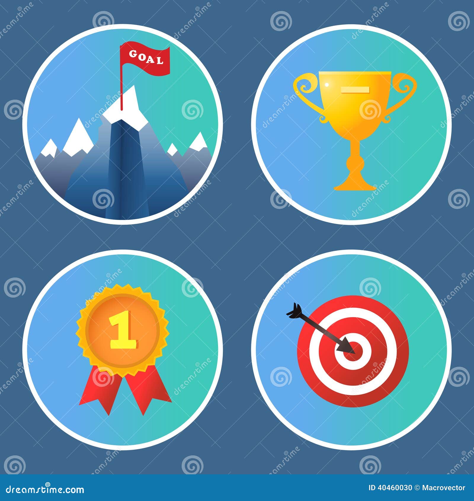 Set Of Achievement Icons To Celebrate Accomplishments And Milestones ...